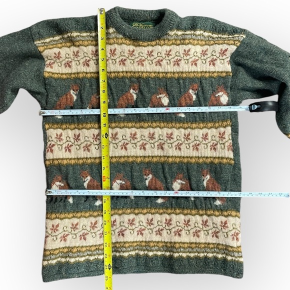 Vintage | Sweaters | Vintage English Country Fox Wool Sweater Large ...